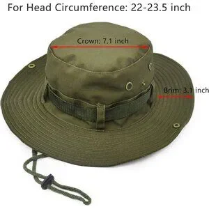 Accessories | Unisex Green Wide Brim Boonie With Chin Strap Adjustable ...